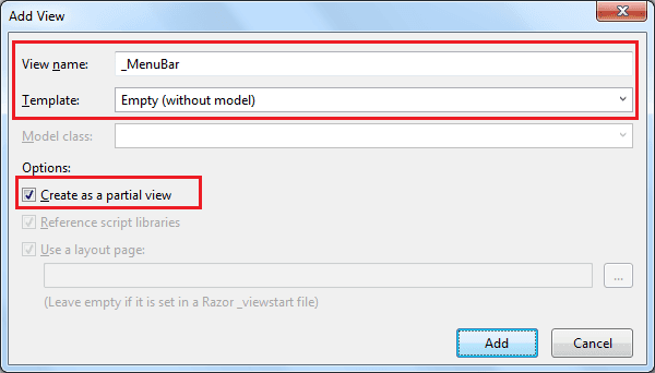 Create and Render Partial Views in ASP.NET MVC