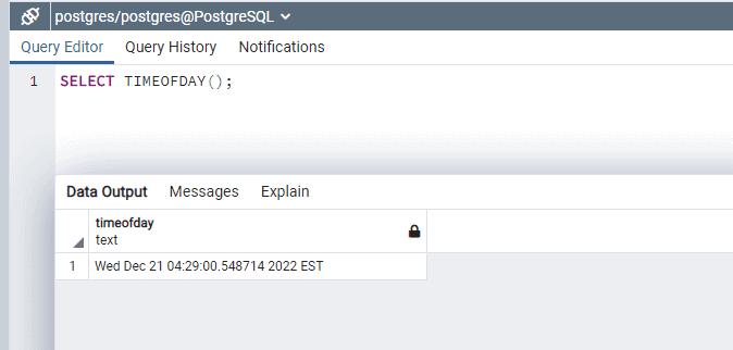 PostgreSQL TimeStamp Data Type
