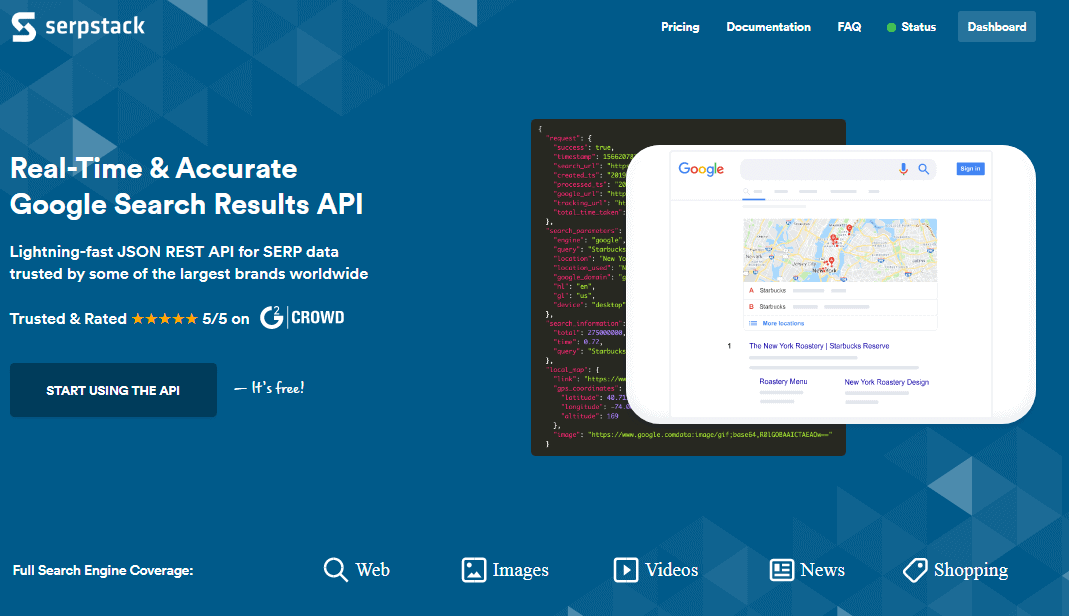 Get real-time SERP data using Serpstack API
