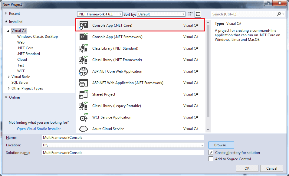 Target Multi Frameworks in .NET Core 2.x Application