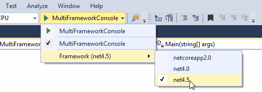 Target Multi Frameworks in .NET Core 2.x Application