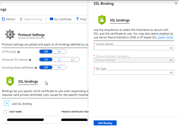 Install SSL certificate on Azure App Service