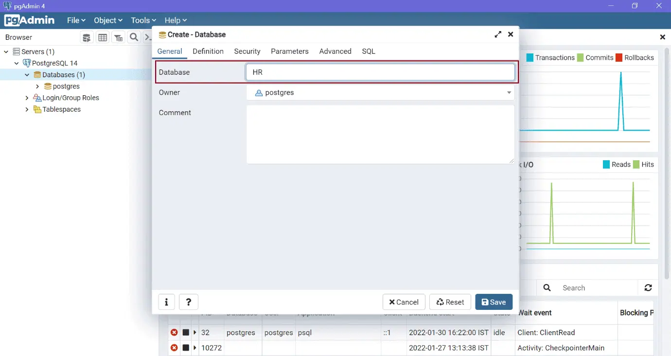 Create Database In Postgresql Using Psql And Pgadmin