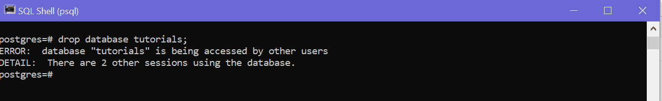 PostgreSQL: Drop Database