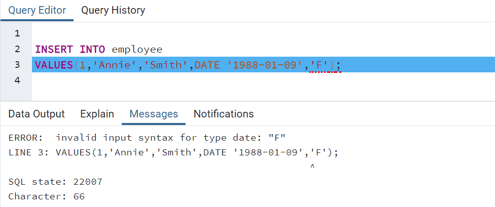 Insert Data into a Table in PostgreSQL