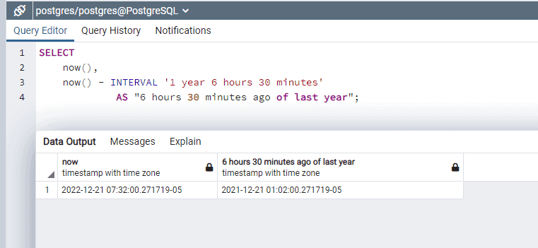 PostgreSQL INTERVAL Data Type