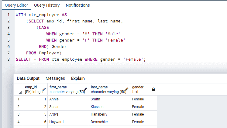 Postgresql With Queries Common Table Expressions