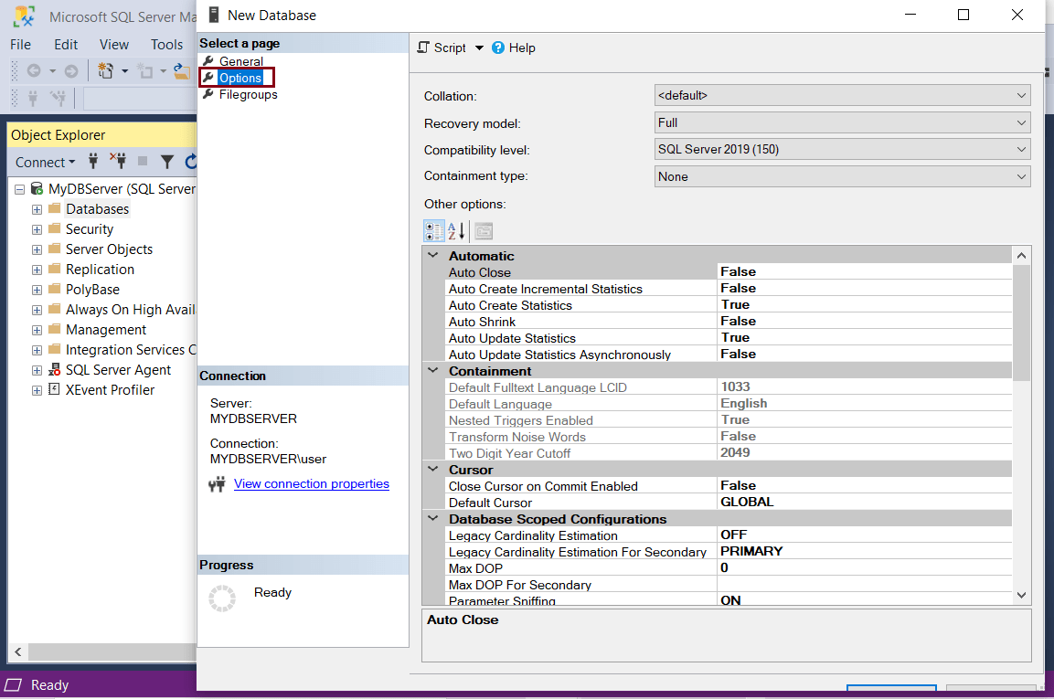 Create Database in SQL Server