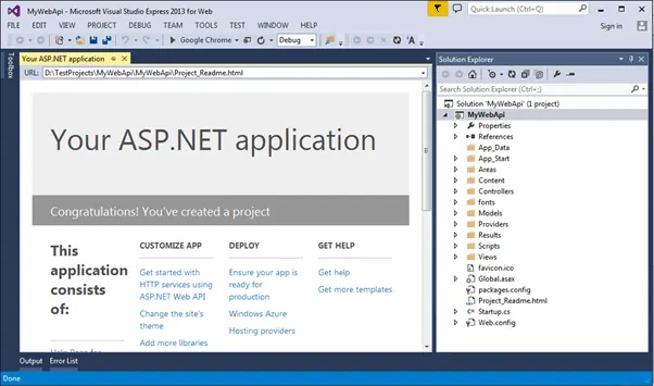 Create Web API project