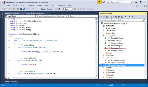 Create Web API project